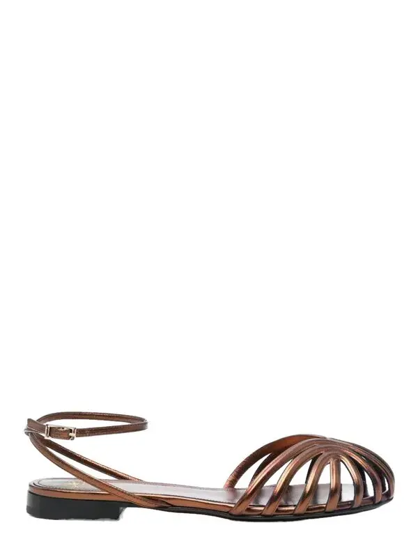 ALEVI MILANO Caged Flat Sandals - Brown