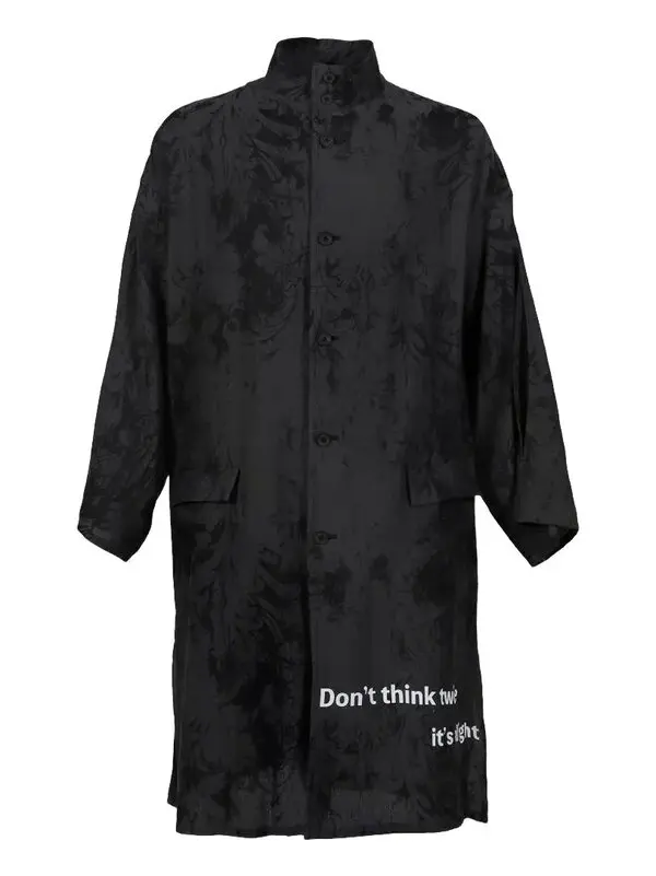 Yohji Yamamoto Floral Buttoned Coat - Black
