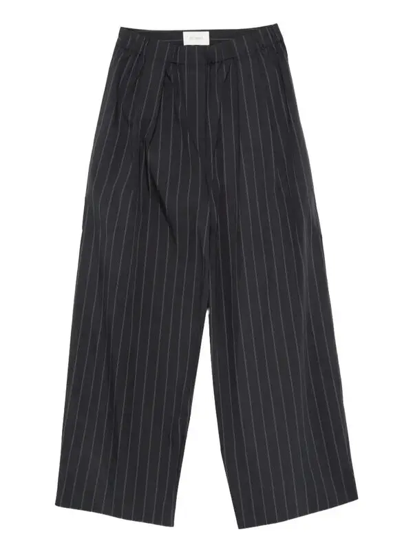 ST. AGNI Striped Pleated Trousers - Blue