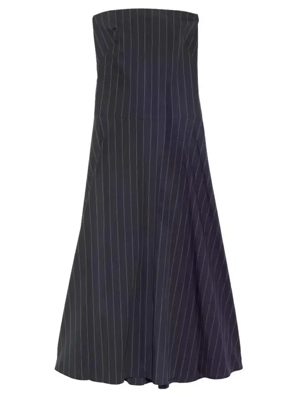 ST. AGNI Rouleau Striped Maxi Dress - Blue
