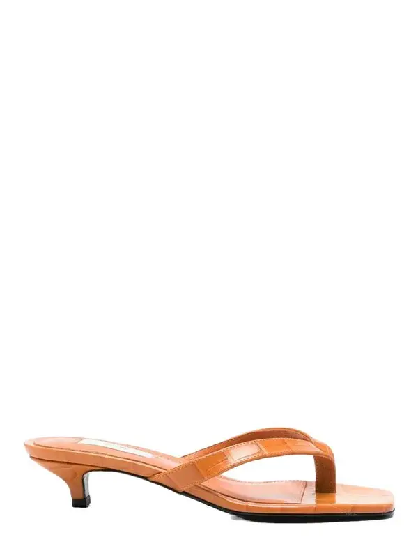 TOTEME Embossed Heeled Sandals - Orange
