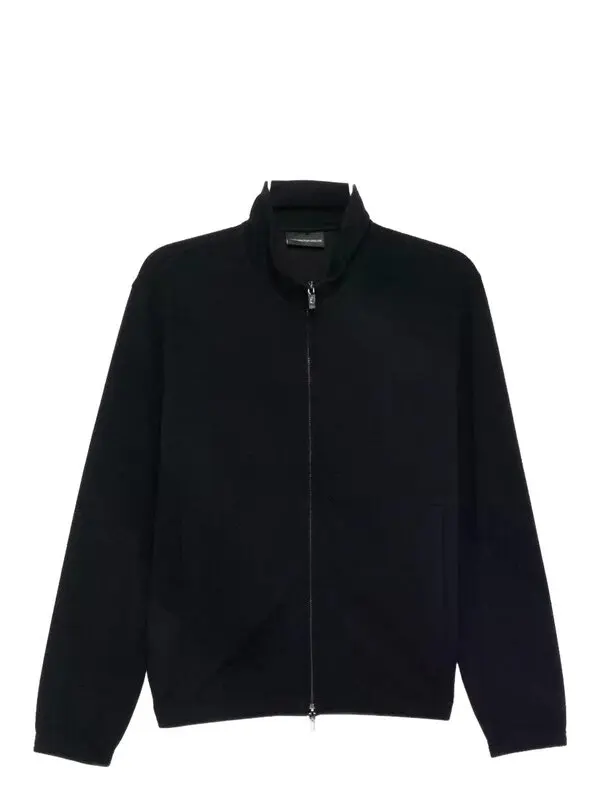 Emporio Armani Geometric-embossed Jacket - Blue
