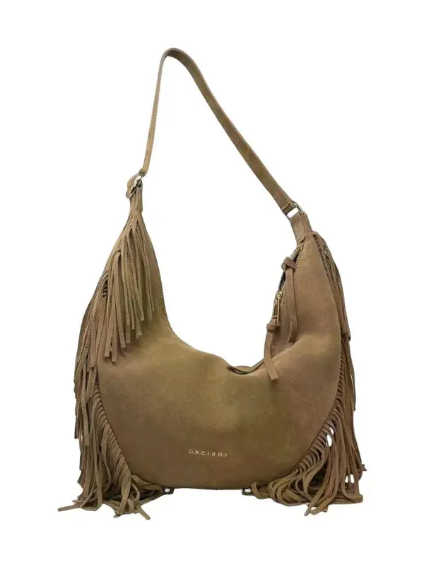 ORTIGNI Fringe Hobo Bag - Neutrals
