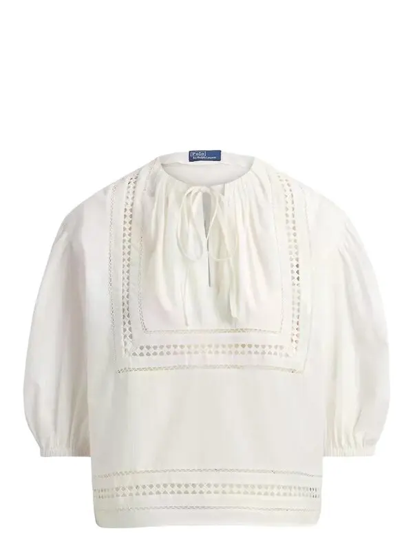 Polo Ralph Lauren Tie-neck Broderie-anglaise Blouse - White