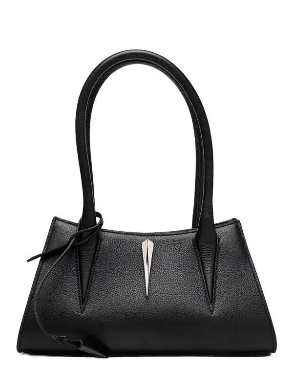 MUGLER Appliqué Shoulder Bag - Black