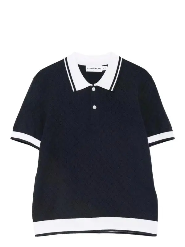 J. Lindeberg Polly Pointelle Polo Top - Blue