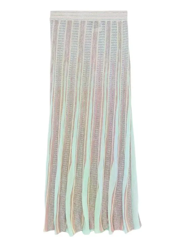 FORTE_FORTE Striped Midi Skirt - Blue