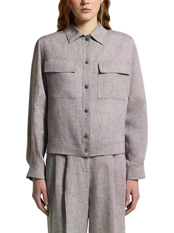 Peserico Flap-pocket Cropped Jacket - Neutrals