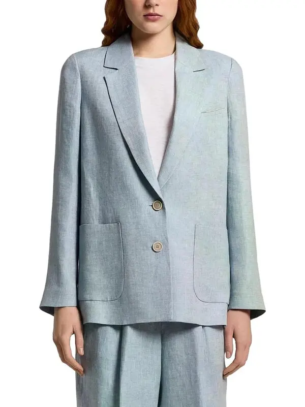 Peserico Buttoned Blazer With Patch Pockets - Blue
