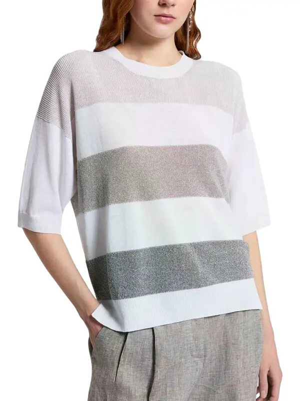 Peserico Striped Knitwear - White