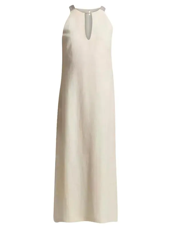 Peserico Halterneck Keyhole Midi Dress - Neutrals