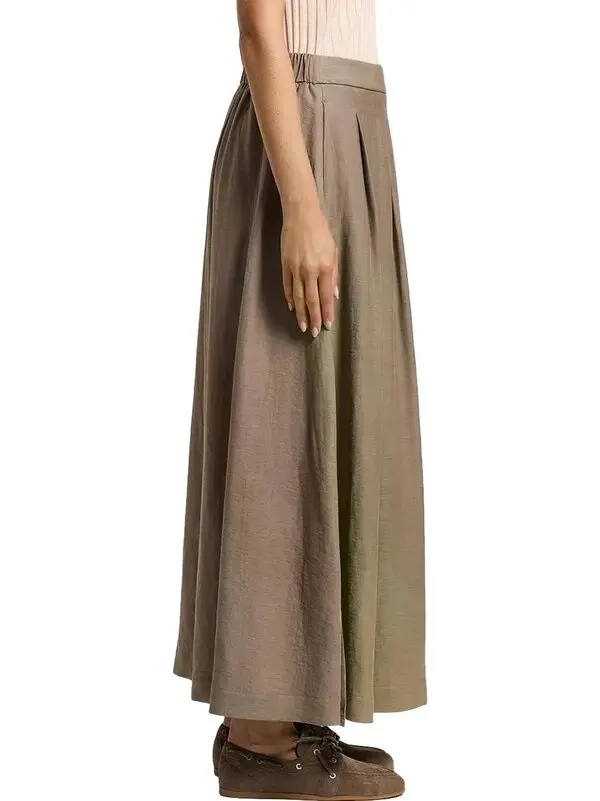 Peserico Pleated Maxi Skirt - Brown