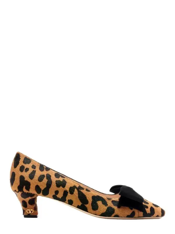 Valentino Garavani Suede-trimmed Leopard-print Calf Hair Pumps - Neutrals