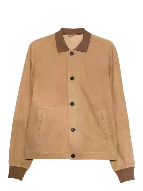 Corneliani Lambskin Button Jacket - Neutrals