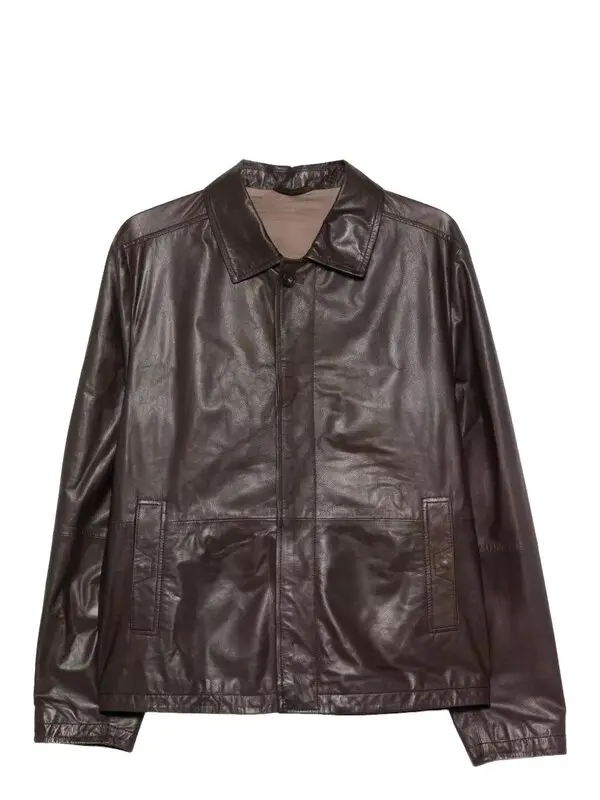 Corneliani Bovine-leather Jacket With Pockets - Brown