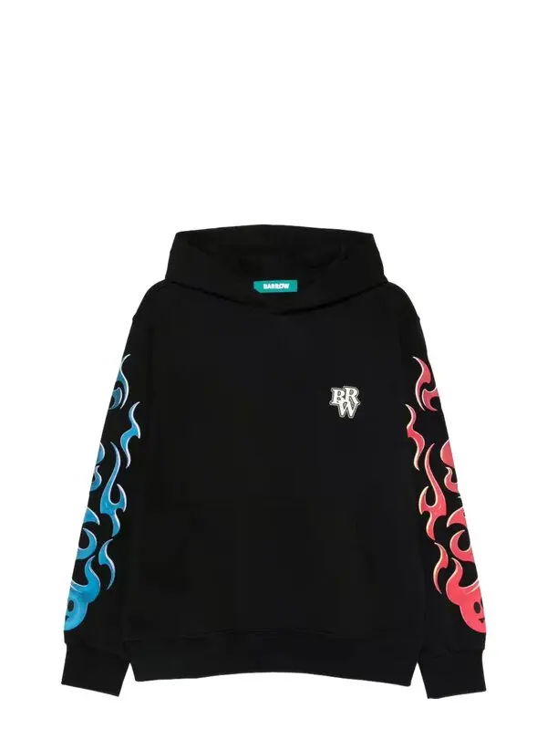 BARROW Graphic Print Hoodie - Black