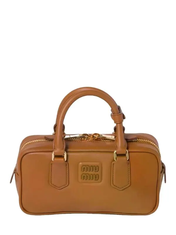 Miu Miu Arcadie Leather Tote - Brown