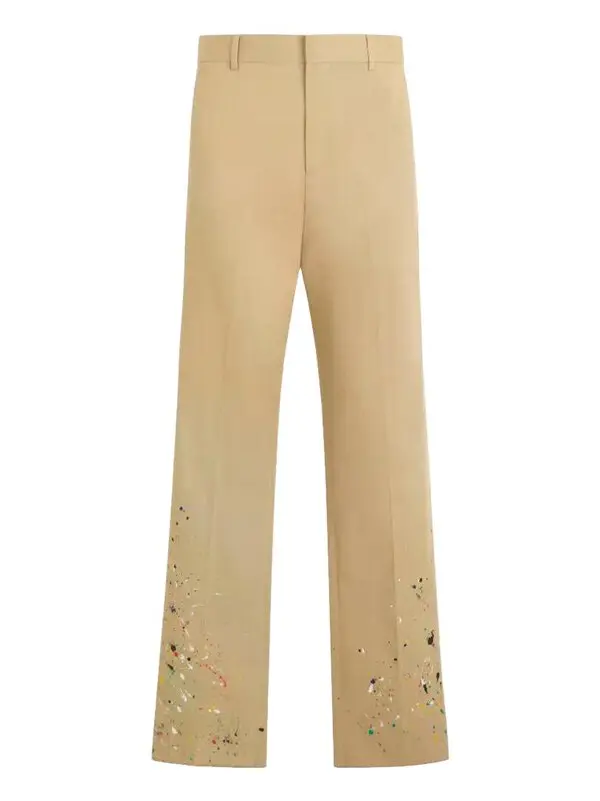 Philipp Plein Loose Trousers With Painted Detail - Neutrals