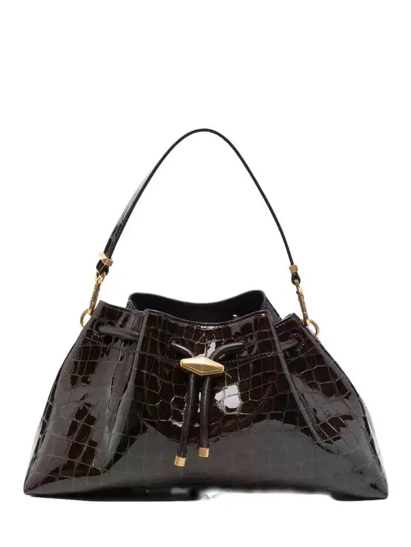 JIMMY CHOO Croc-effect Leather Tote Bag - Brown