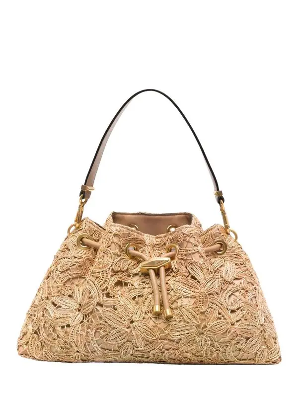 JIMMY CHOO Medium Chin Flower-raffia Tote - Neutrals