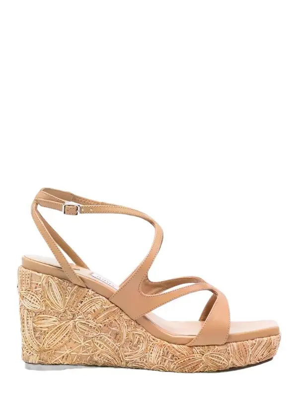 JIMMY CHOO Ayla Wedge Sandals - Neutrals