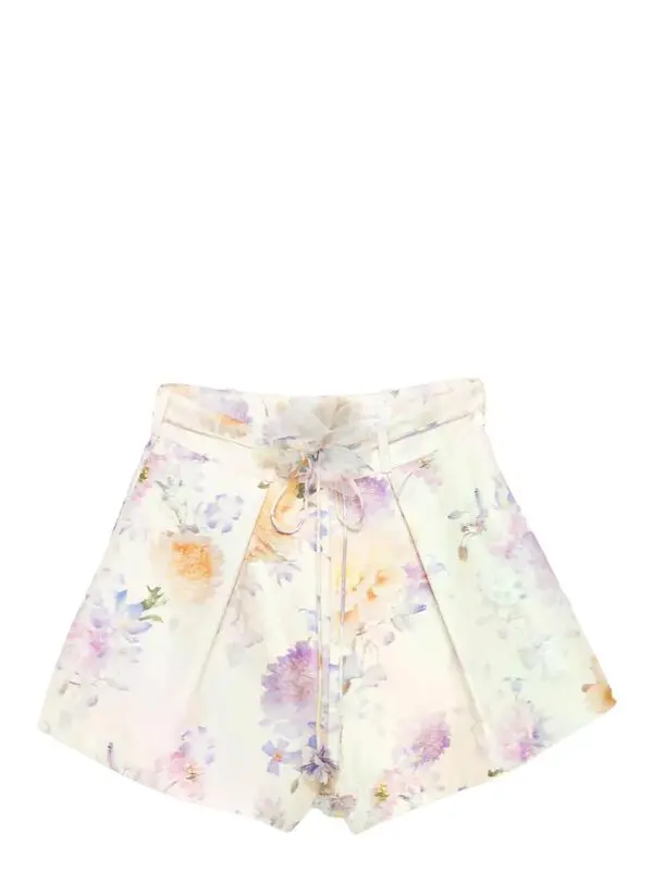 Zimmermann Luna Floral Shorts - Neutrals