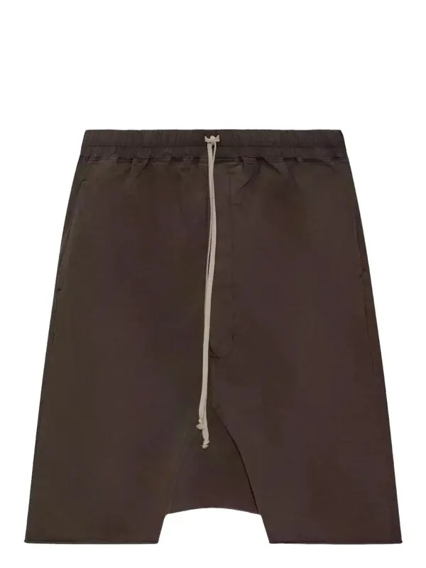 Rick Owens Drawstring Pods Raw-hem Shorts - Brown