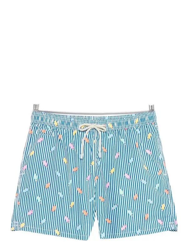 MC2 SAINT BARTH Striped Swim Shorts - Blue
