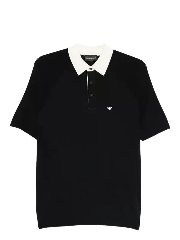 Emporio Armani Logo-embroidered Polo Shirt - Black