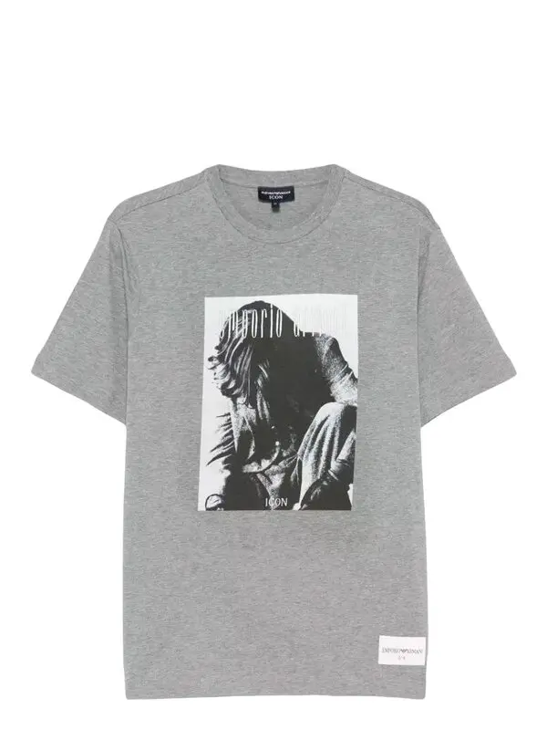 Emporio Armani Graphic-print T-shirt - Grey