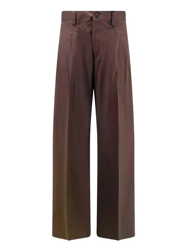 LANEUS Buttoned Trousers - Brown