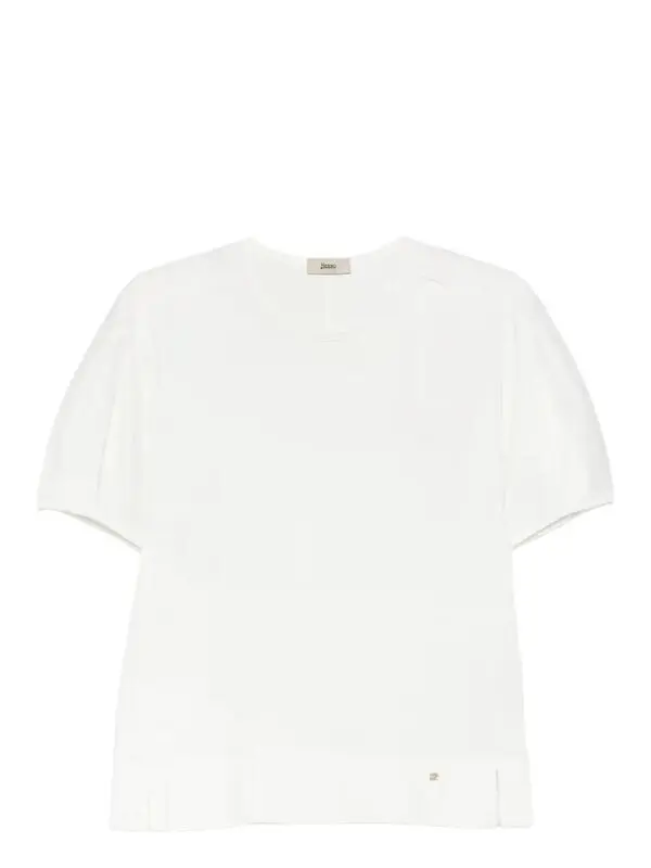 Herno Pleated Short-sleeve T-shirt - White