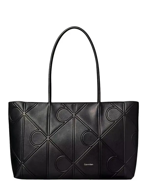 Calvin Klein Monogram-embossed Tote Bag - Black
