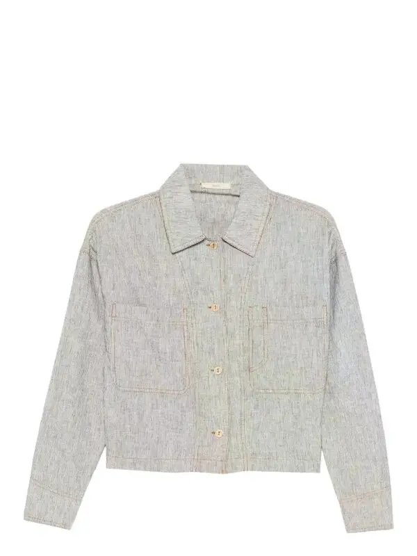 SESSUN Notteri Cropped Shirt Jacket - White