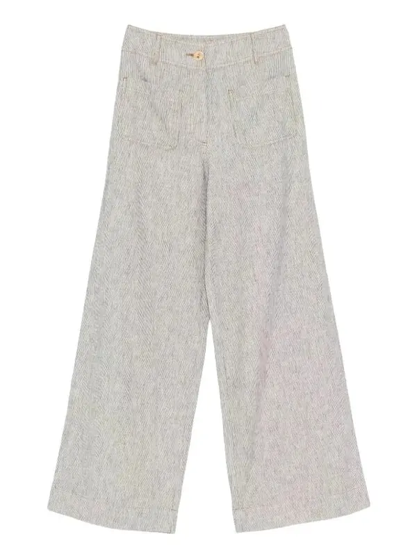 SESSUN Manhatti Striped Palazzo Pants - White
