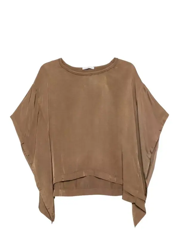 High Draped Top - Brown