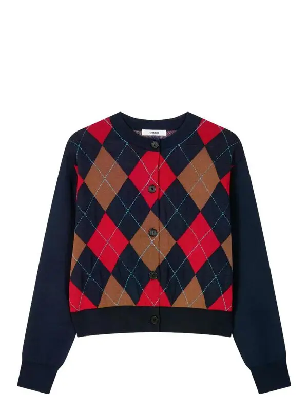 STUDIO TOMBOY Argyle Cardigan - Blue