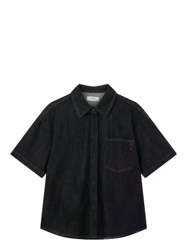 STUDIO TOMBOY Pocket Detail Denim Shirt - Black