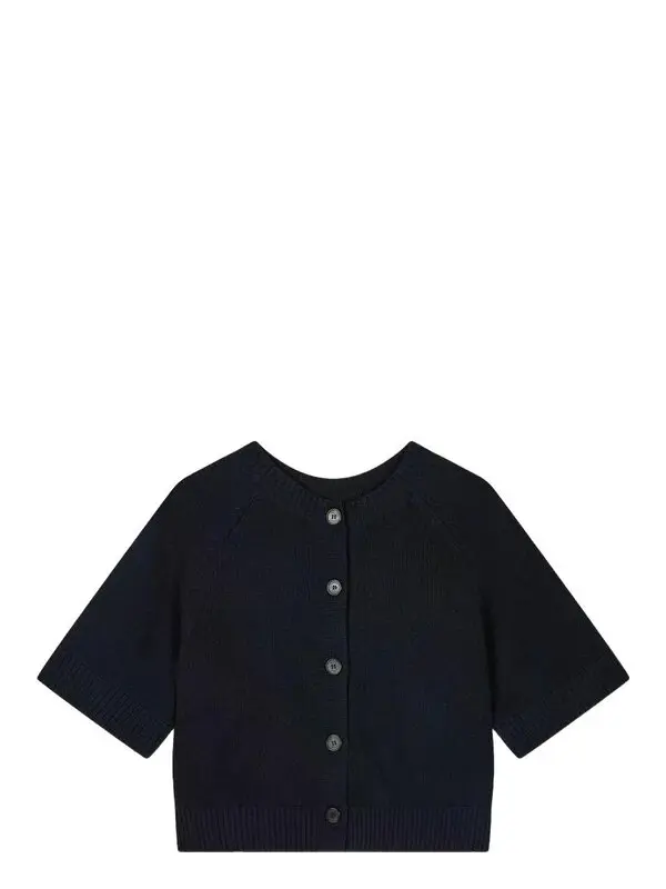 STUDIO TOMBOY Short Sleeve Cotton Cardigan - Blue