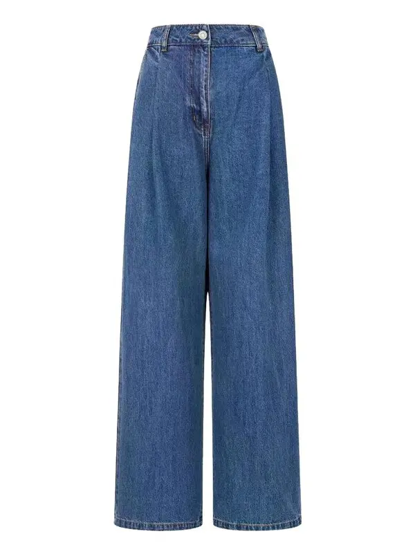 STUDIO TOMBOY Buttoned Cotton Jeans - Blue