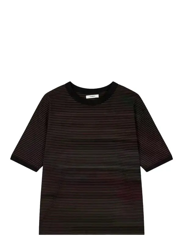 STUDIO TOMBOY Striped Short Sleeve T-shirt - Black