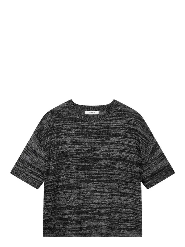 STUDIO TOMBOY Short-sleeve Sweater - Black