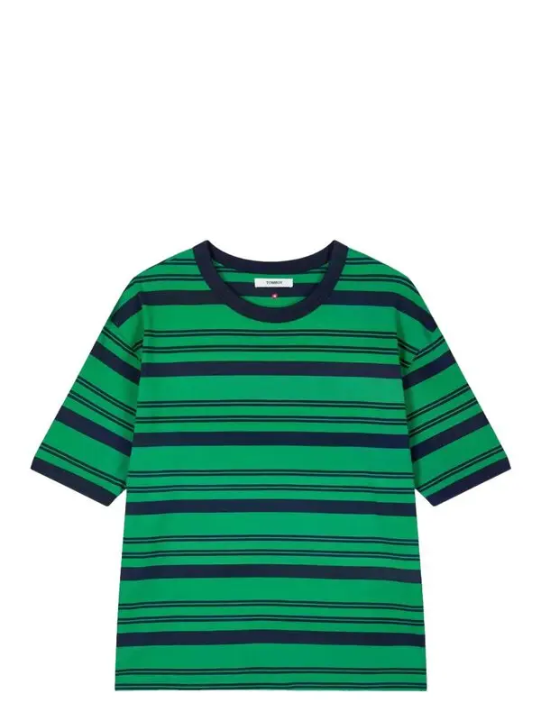 STUDIO TOMBOY Striped Short Sleeve T-shirt - Green