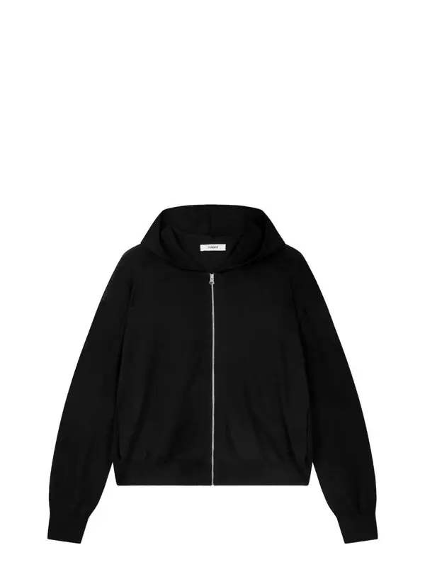 STUDIO TOMBOY Hooded Zip Up Top - Black