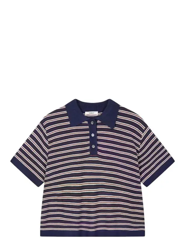 STUDIO TOMBOY Striped Knit Top - Blue