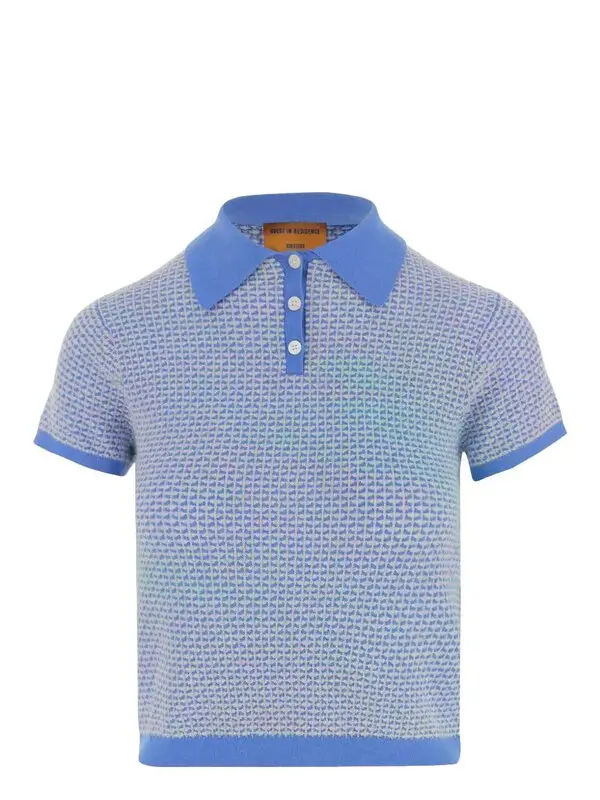 Guest In Residence Pique Shrunken Cashmere Polo Shirt - Blue