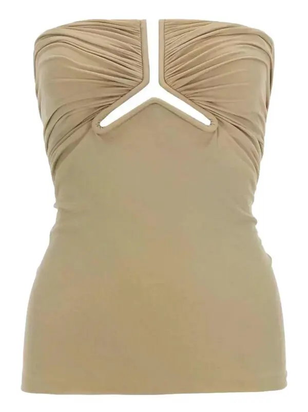 Rick Owens Cut-out Ruched Top - Neutrals
