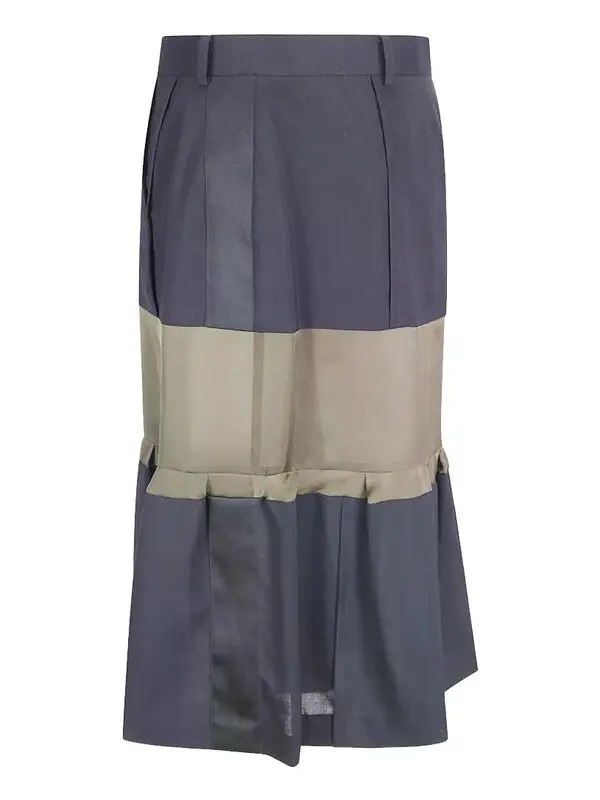Sacai Paneled Pleated Mini Skirt - Blue