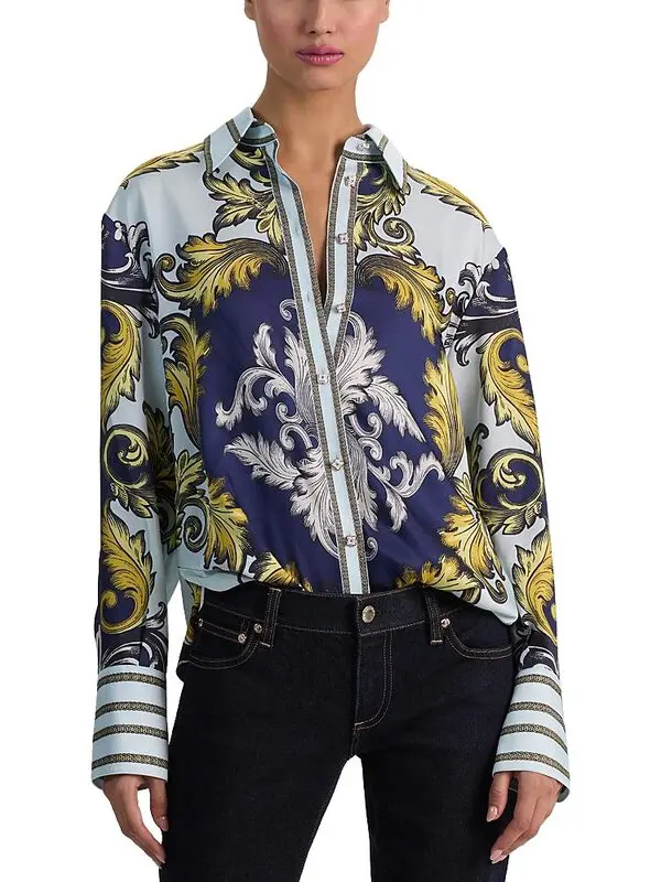 Alice + Olivia Lane Button-front Shirt - Antique Scroll