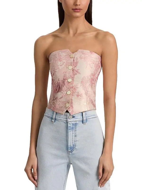 Alice + Olivia Kelcey Strapless Top - English Rose Tolie